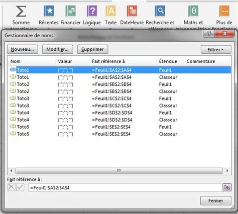 Xl 2010 Créer Des Noms à Partir De La Sélection Macros Et Vba Excel