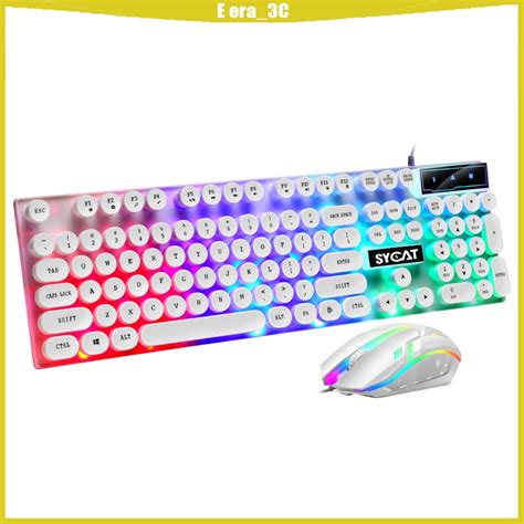 Led Gaming Keyboard Sycat S01 Rgb Keyboard Pink Keyboard Gaming Keyboard And Mouse Set Keyboard