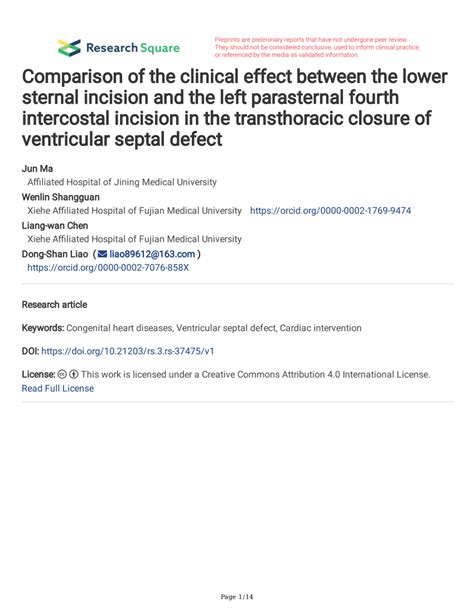 Pdf Comparison Of The Clinical Effect Between The Lower Sternal