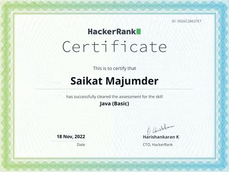 Saikat Majumder On Linkedin Hackerrank Java
