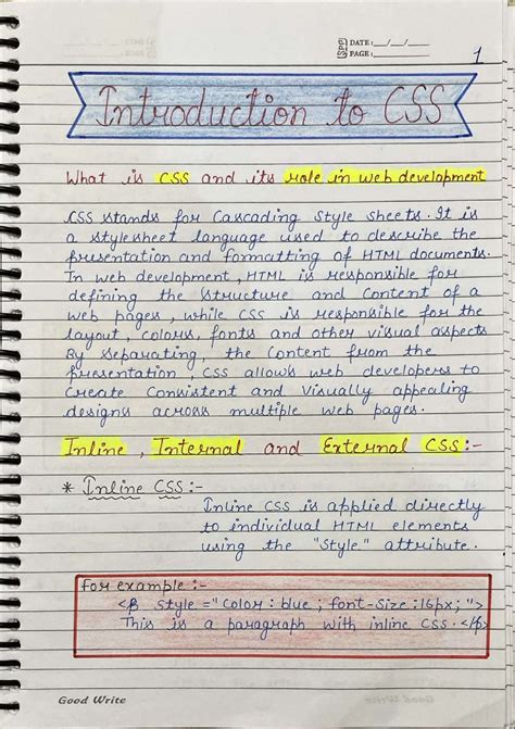 CSS Handwritten Notes Topperworld