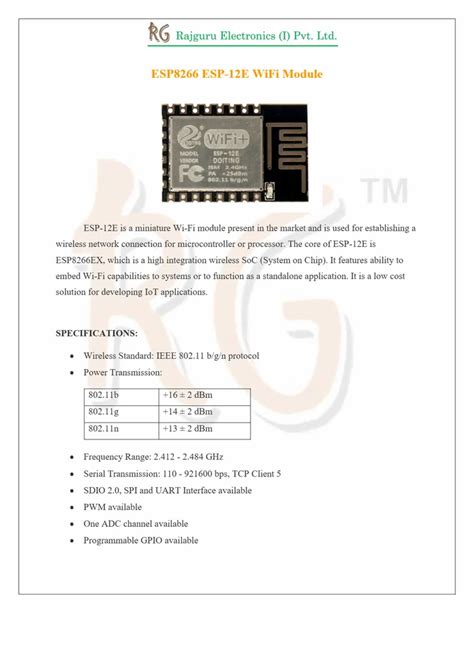 24ghz Esp8266 12e Wifi Module At ₹ 98piece In Mumbai Id 2855742703355
