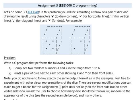 Solved Assignment 3 Eee1008 C Programming Lets Do Some 3d