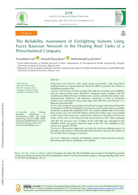 Pdf Assessing The Reliability Of Firefighting Systems Using Fuzzy