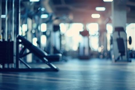 Blurred Abstract Gym Background With Workout Equipment Modern Athletic