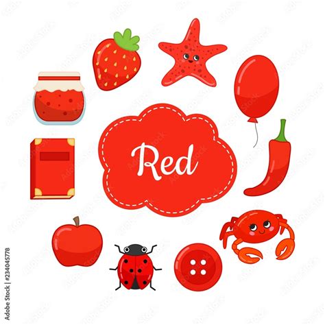 Learn The Primary Colors Red Different Objects In Red Color