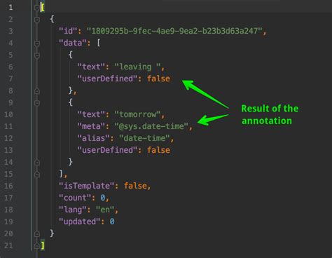 json entity annotation botflo