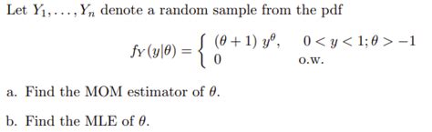 solved let y1 dots yn ﻿denote a random sample from the