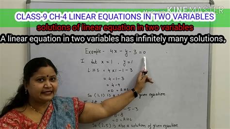 Solutions Of Linear Equation In Two Variables Youtube