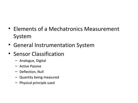 Mechatronics Sensors1 1 Ppt Computer Peripherals Computing