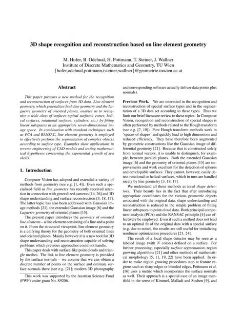 pdf 3d shape recognition and reconstruction based on line · pdf