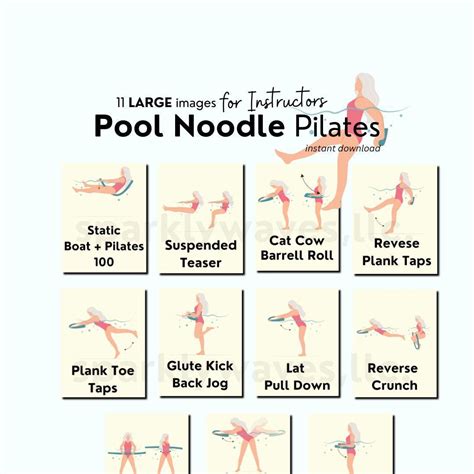 Pool Noodle Pilates Aqua Exercises Water Aerobics Workout Water