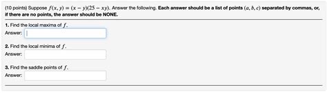 Solved Points Suppose F X Y Xy Xy Answer The Chegg