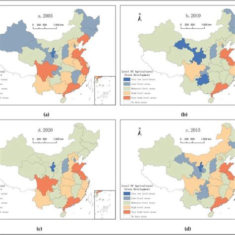 Spatial Distribution Of Chinas Agricultural Green Development Level Download Scientific