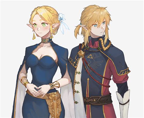 Link And Princess Zelda The Legend Of Zelda And More Drawn By Lemonsam Danbooru