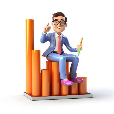 Premium Photo 3d Man With Graph