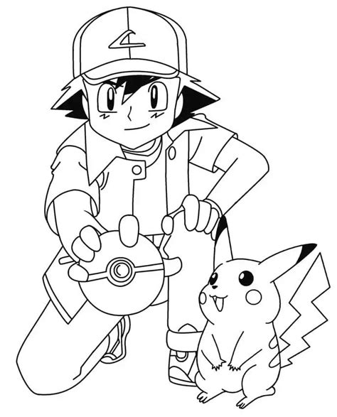 Ash Ketchum Coloring Page
