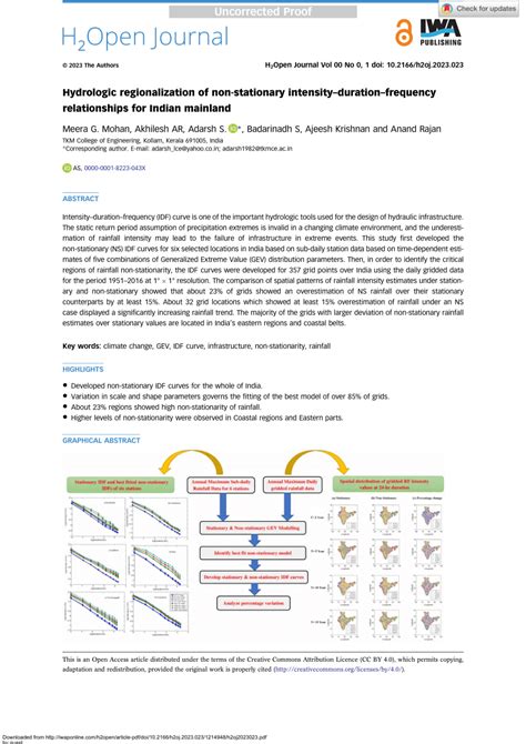Pdf Hydrologic Regionalization Of Non Stationary Intensityduration