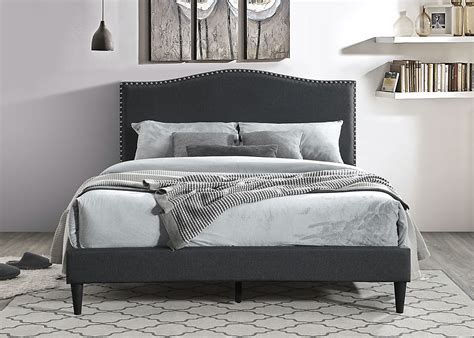 Trapon Charcoal Gray Blackgray Polyester Fabric King Bed Rooms To Go