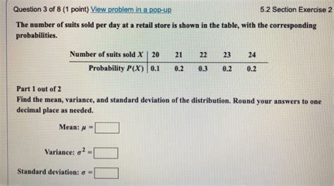 solved question 3 of 8 1 point view problem in a pop up
