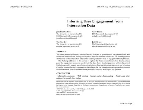 Pdf Inferring User Engagement From Interaction Data