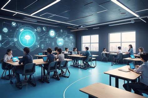 Premium Photo Iot And Education Smart Connections In The Futuristic Classroom