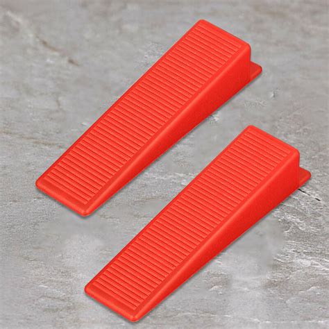 빨간색 웨지 세라믹 타일 레벨러 조정 및 레벨링 타일 도구 조각 개스킷 삽입 이음매 위치 및 분리 100 개 건설 도구