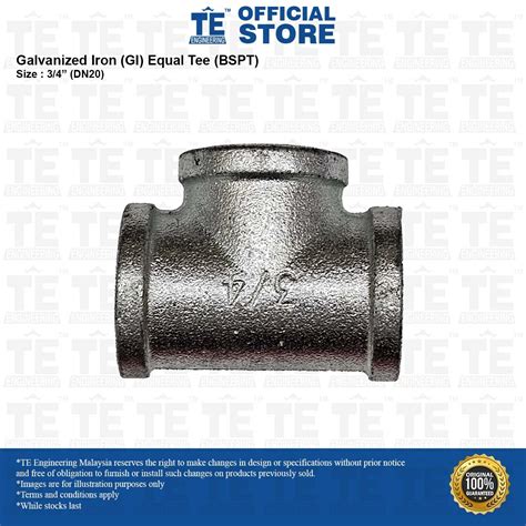 Galvanized Iron Gi Equal Tee 12 ~ 2 Bsp Te Engineering