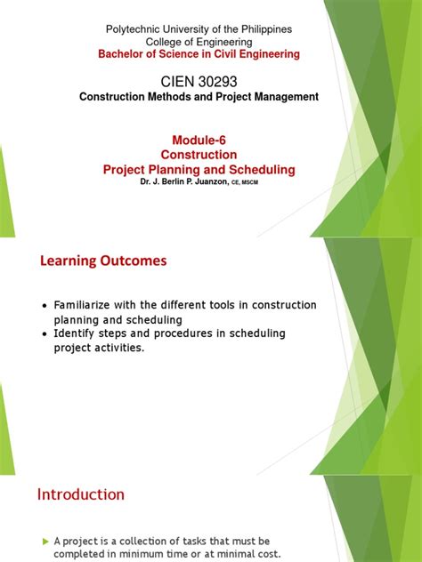 Module 6 Project Planning And Scheduling Pdf Systems Science