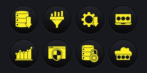 Set Pie Chart Infographic Password Protection Vector Image