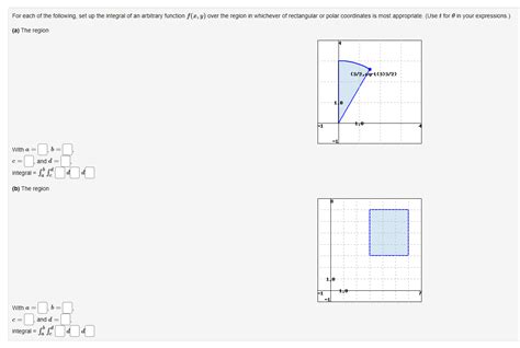 Solved For Each Of The Following Set Up The Integral Of An