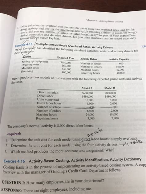 Solved Now Calculate The Overhead Cost Per Unit Per Purse Chegg Com