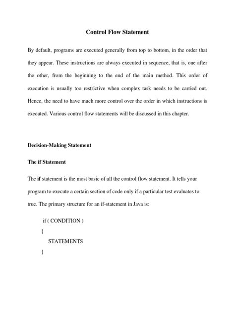 Java Week 4 Pdf Control Flow Software Engineering