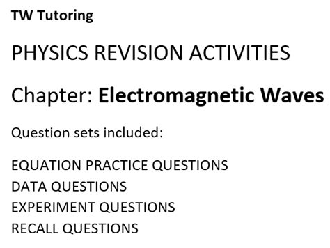 Physics Gcse Revision Em Waves Teaching Resources