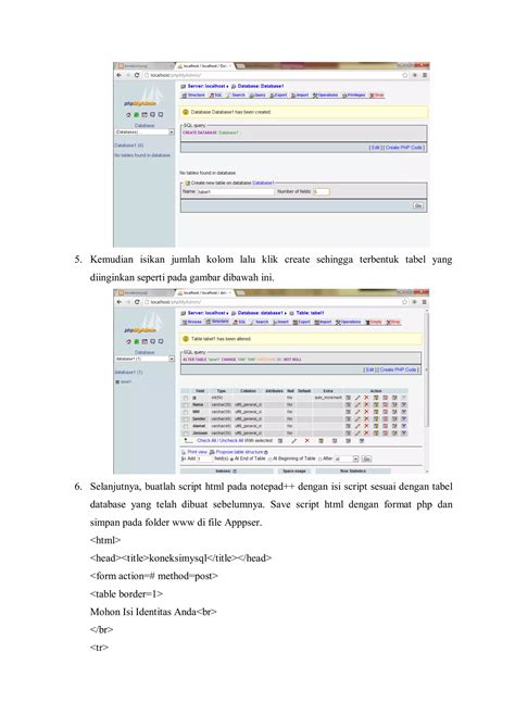 cara mudah koneksi php dan mysql dengan database pdf