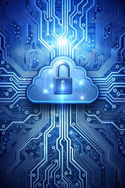 Cloud Computing Security Circuit Board Connection Concept Premium Ai