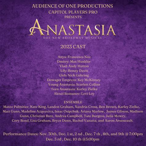 Anastasia Characters Cast List Of Characters From Anastasia