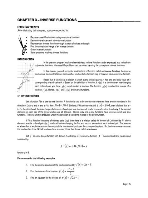 chapter 3 inverse functions pdf function mathematics mathematics