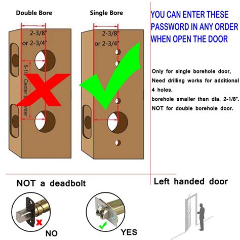 Left Handed Mechanical Keyless Lever Door Lock Digital Code Entry Security EBay
