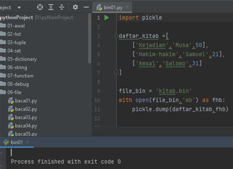 menulis format binary dan membaca format binary pada pemrograman python
