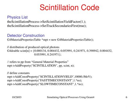 ppt simulating optical processes using geant4 scintillating cells and wls fibers powerpoint
