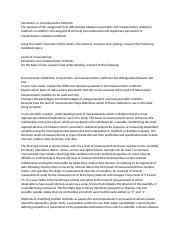 Parametric Vs Nonparametric Methods Docx Parametric Vs Nonparametric Methods The Purpose Of