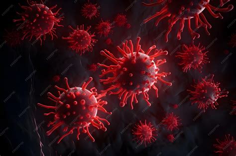 Premium Photo A Red Virus Is Shown On A Black Background
