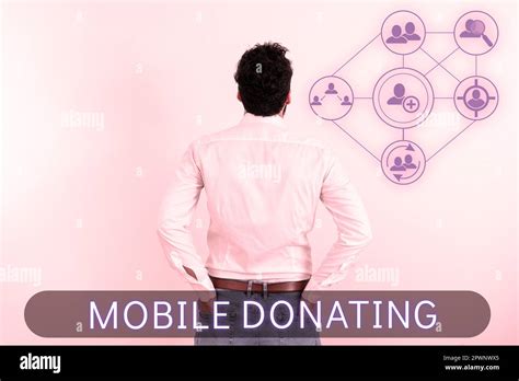 Text Sign Showing Mobile Donating Word Written On To Give Something To