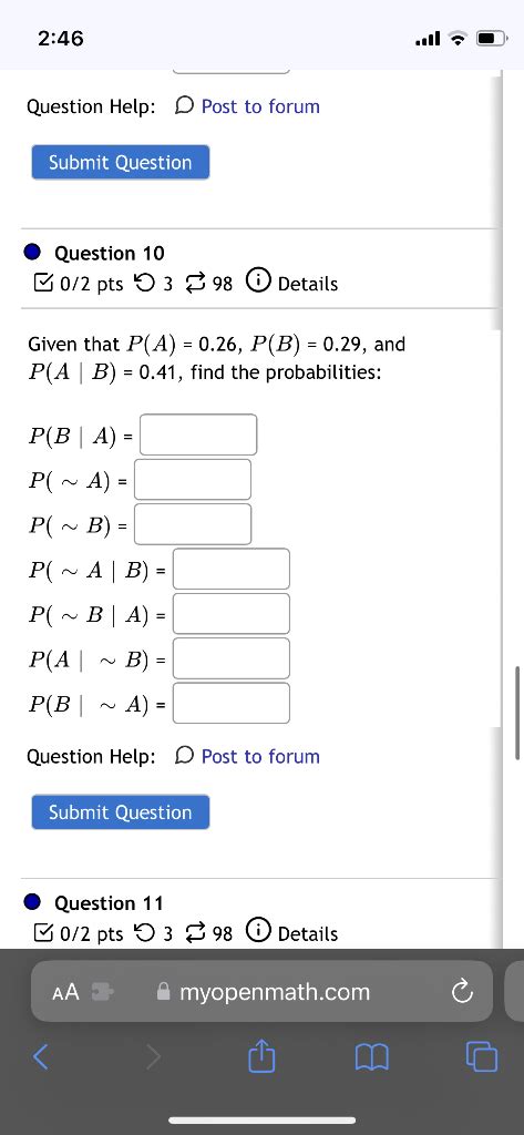 Solved Given That Pa026pb029 And Pa∣b041 Find