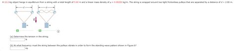 Solved A 102 Kg Object Hangs In Equilibrium From A String