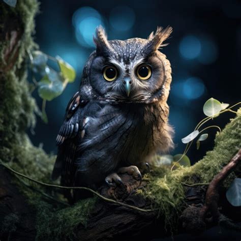 Búho Nocturno Misterioso Búho Enigmático De La Noche Ia Generativa