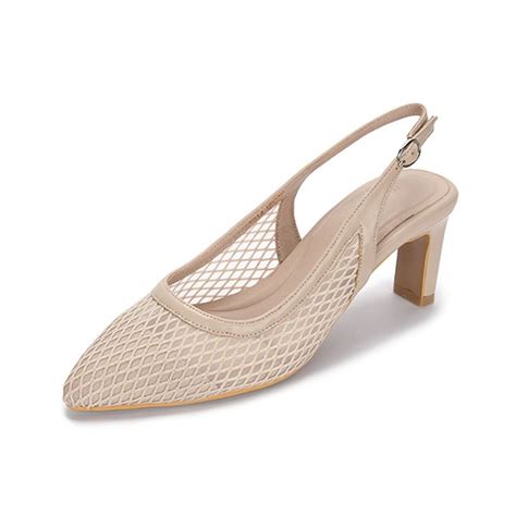 포스티 엠무크 트윙클 매쉬 드레스 슬링백 베이지 516423914up