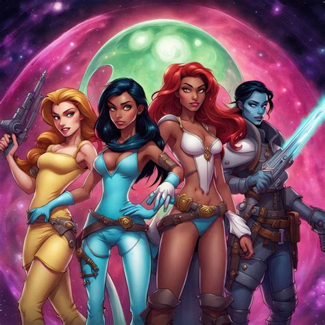 Disney Princesses As Sexy Alien Space Pirates By Freivolk On Deviantart