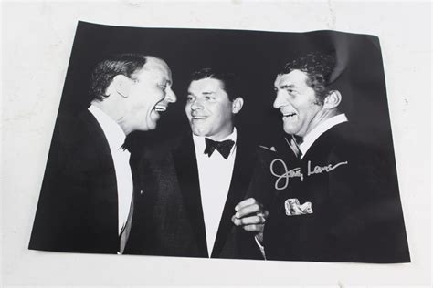 Autographed Photograph Of Frank Sinatra Jerry Lewis And Dean Martin
